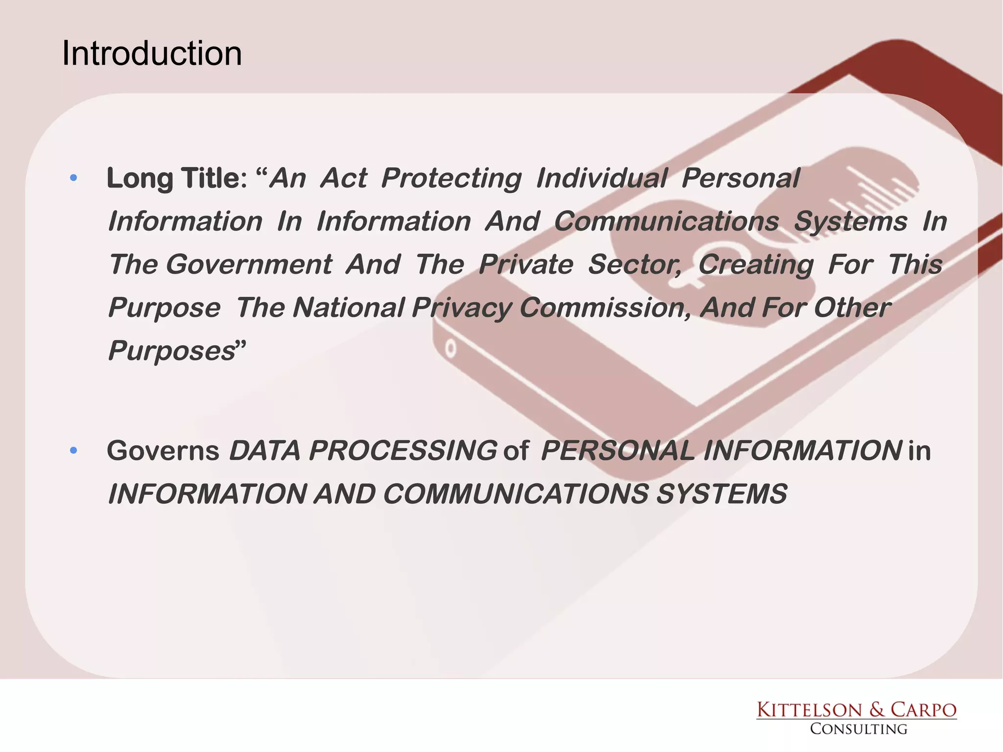 Data privacy act of 2012 presentation | PDF