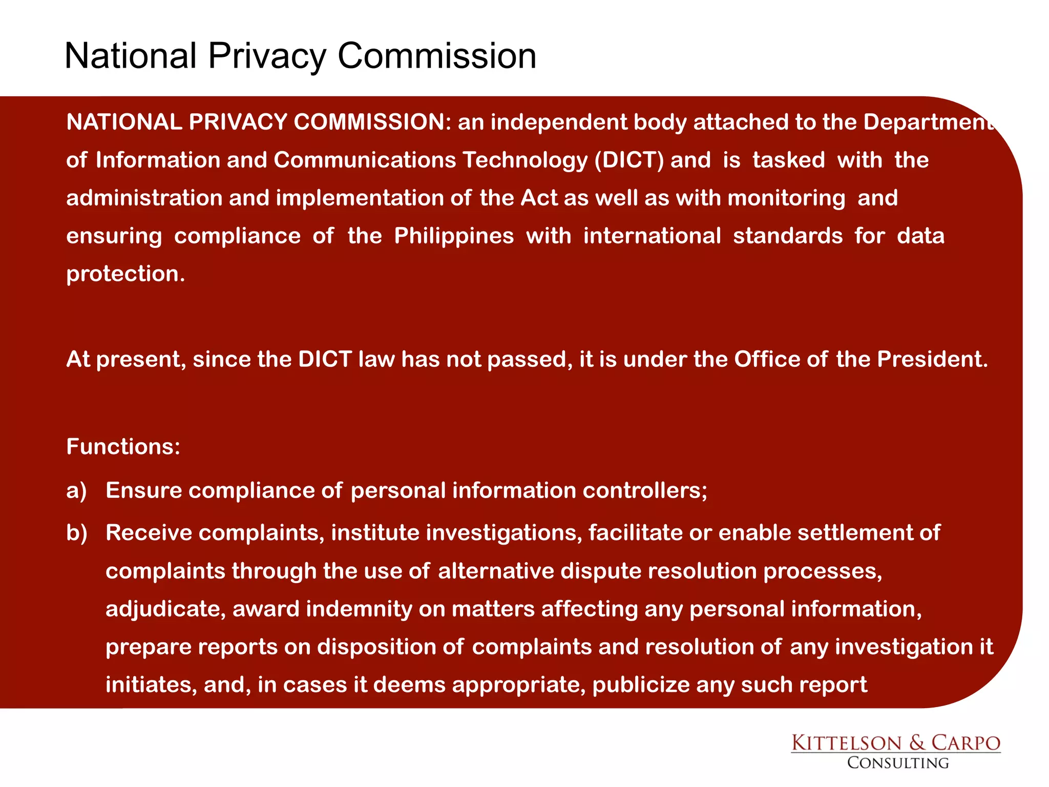 Data privacy act of 2012 presentation | PDF
