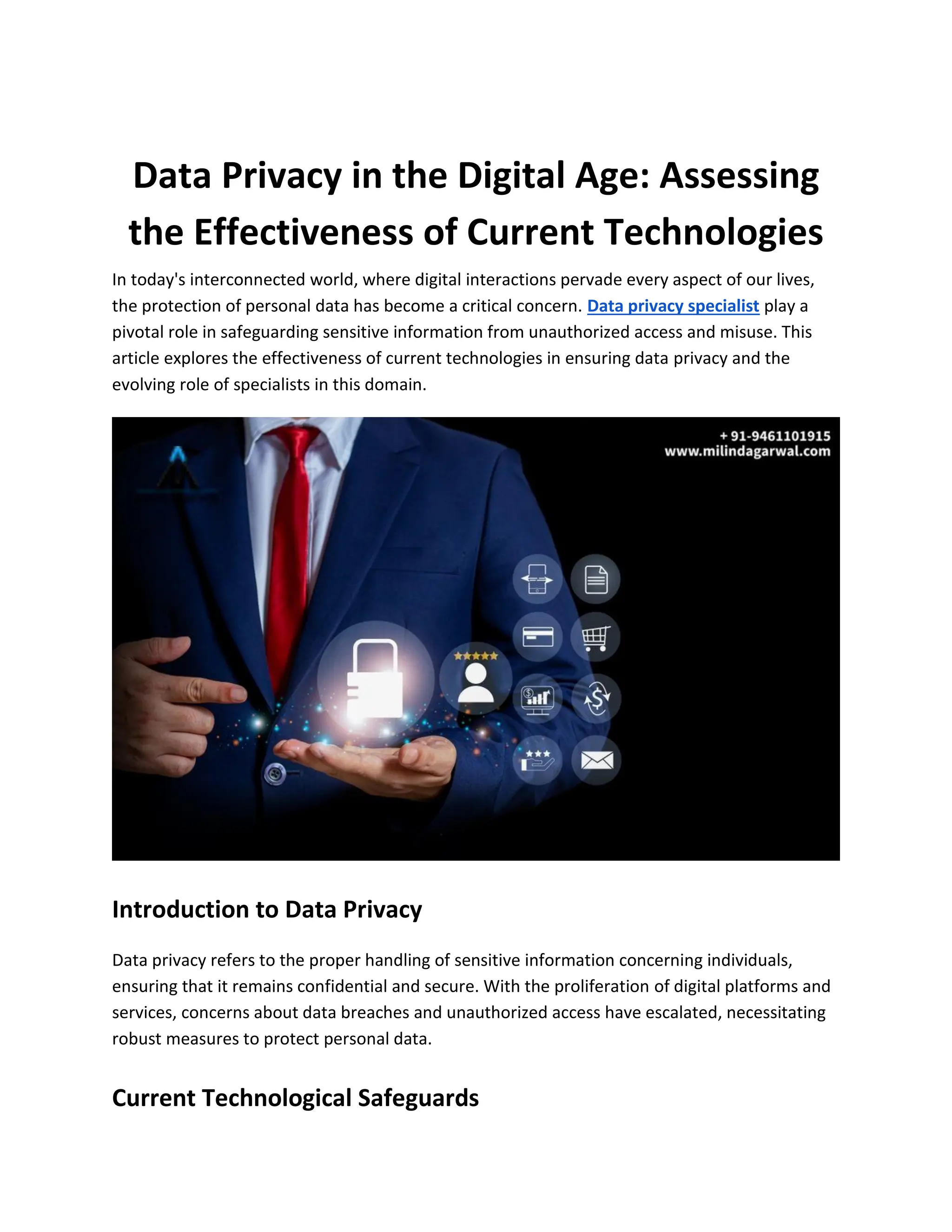 Data Privacy in the Digital Age: Assessing the Effectiveness of Current ...