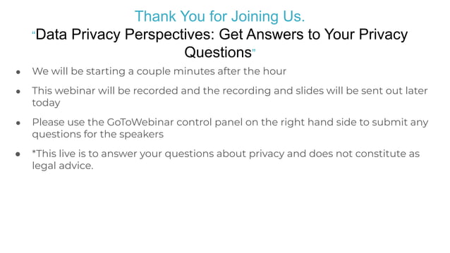 TrustArc Webinar - Data Privacy Perspectives: Get Answers to Your ...