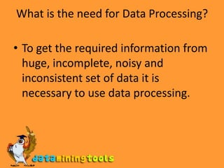 Data Mining: Data processing | PPTX