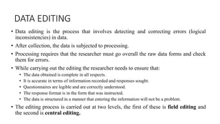 DATA PROCESSING on marketing research... | PPTX