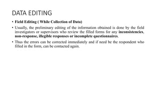 DATA PROCESSING on marketing research... | PPTX