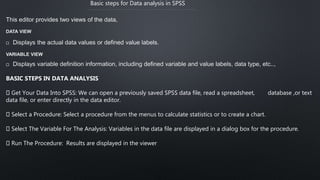Data processing & Analysis: SPSS an overview | PPTX
