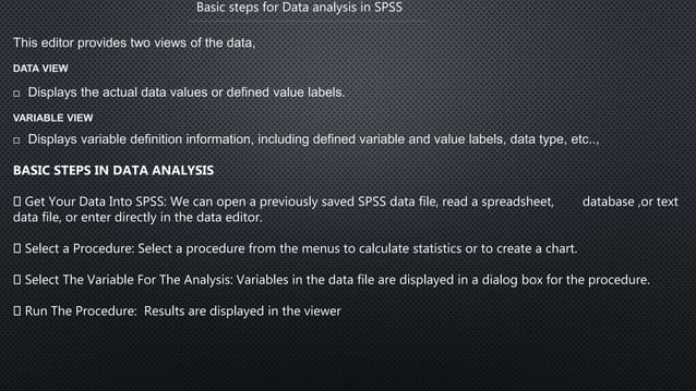 Data processing & Analysis: SPSS an overview | PPTX | Operating Systems ...