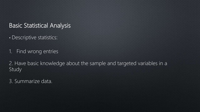 Data processing & Analysis: SPSS an overview | PPT