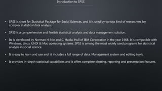 Data processing & Analysis: SPSS an overview | PPTX