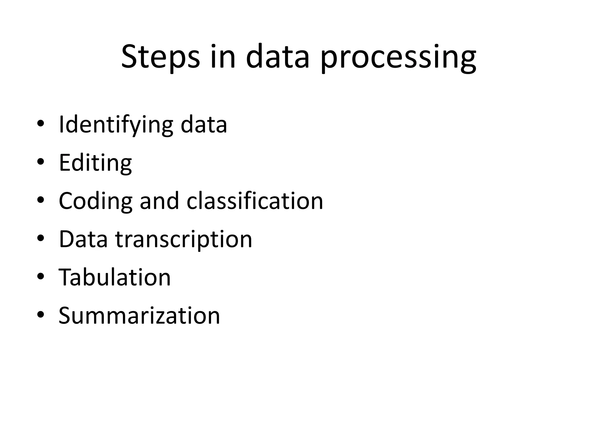 Data processing and analysis | PPTX