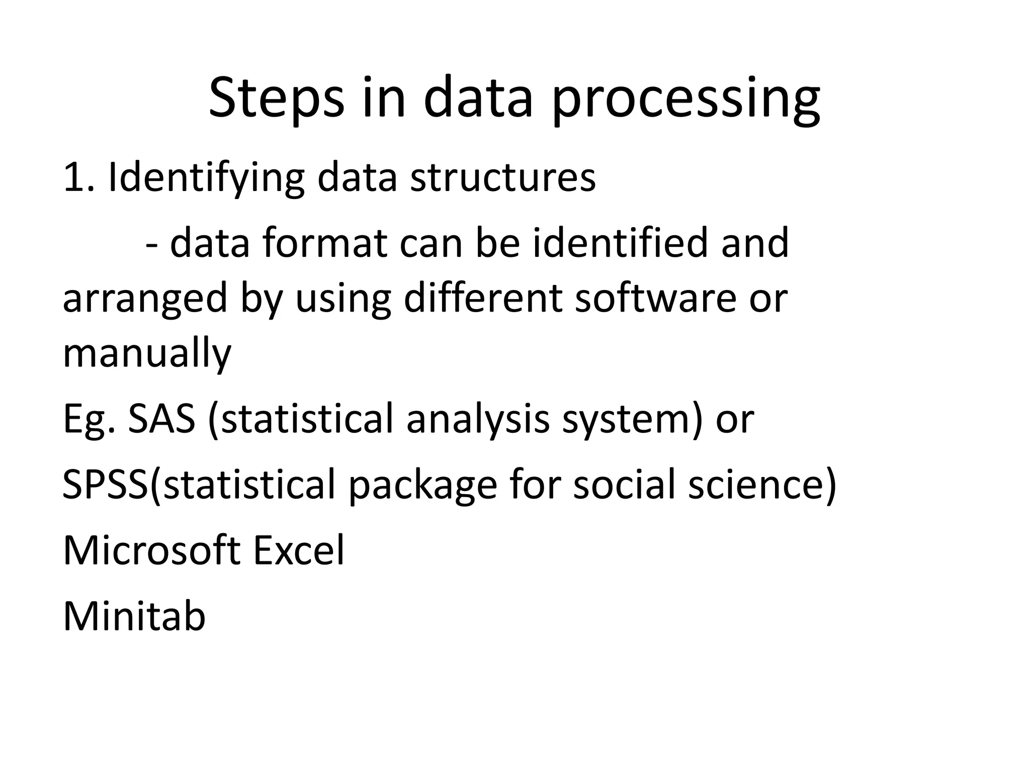 Data processing and analysis | PPTX