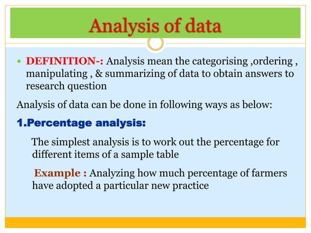 Data processing and report writing | PPT