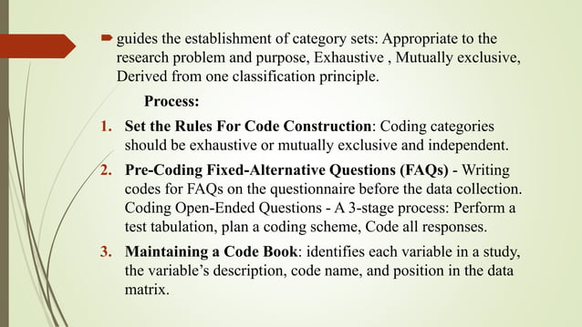 Data processing, editing and coding | PPTX