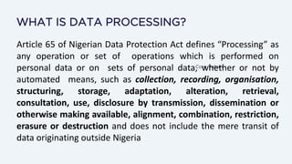 OVERVIEW OF NIGERIA DATA PROTECTION ACT 2014 | PPTX