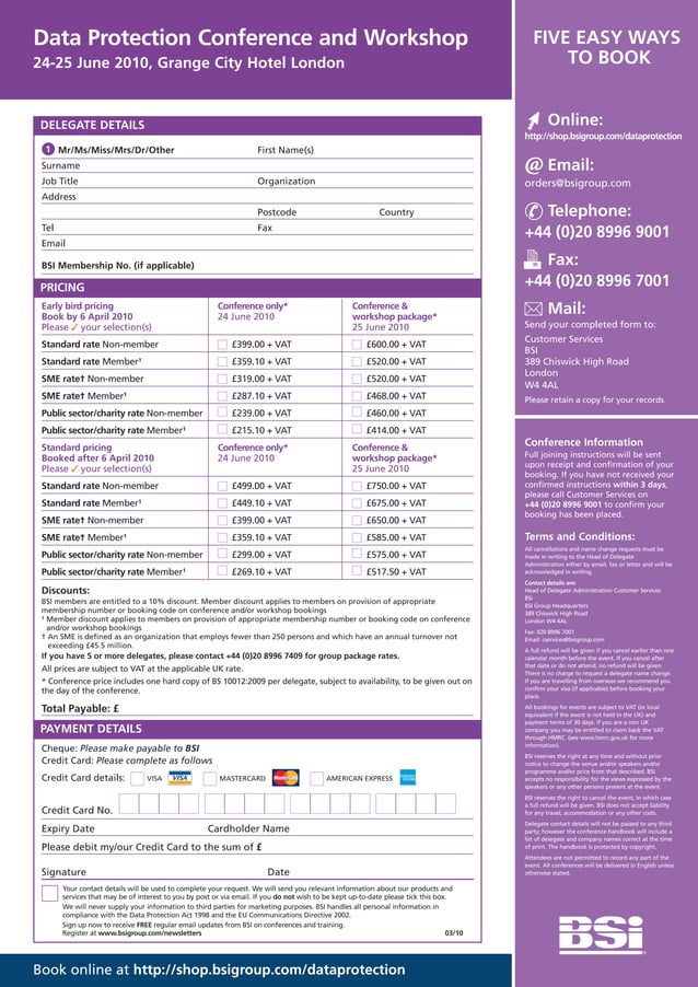 BSI Data Protection Conference, 2010 | PDF