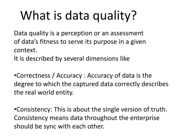 Data quality and data profiling | PPTX