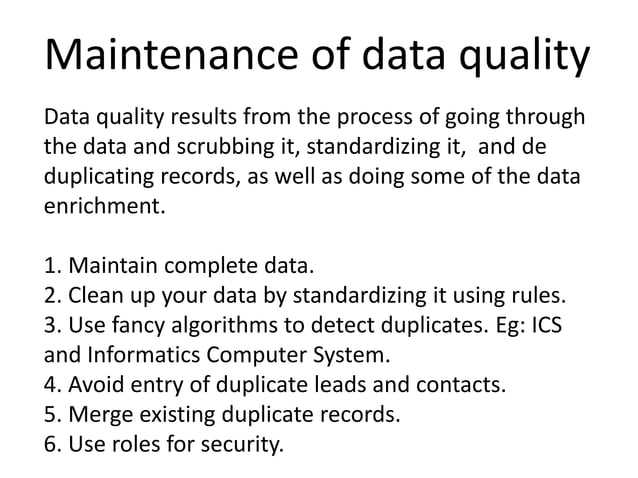 Data quality and data profiling | PPTX