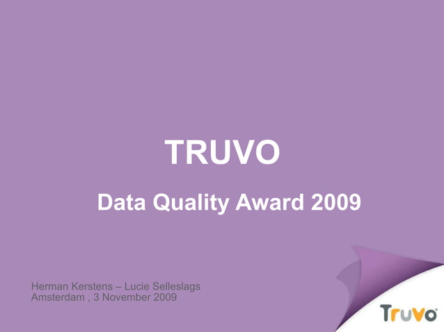 DDMA / TRUVO: Datakwaliteit | PPT
