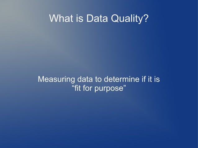 Data quality overview | PPT