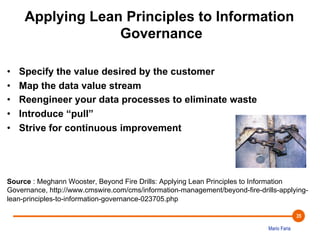 Using Lean Principles to Manage the Data Value Chain | PPT