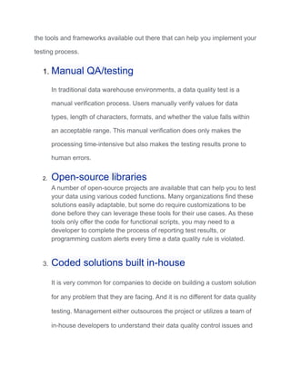 Data quality testing – a quick checklist to measure and improve data ...