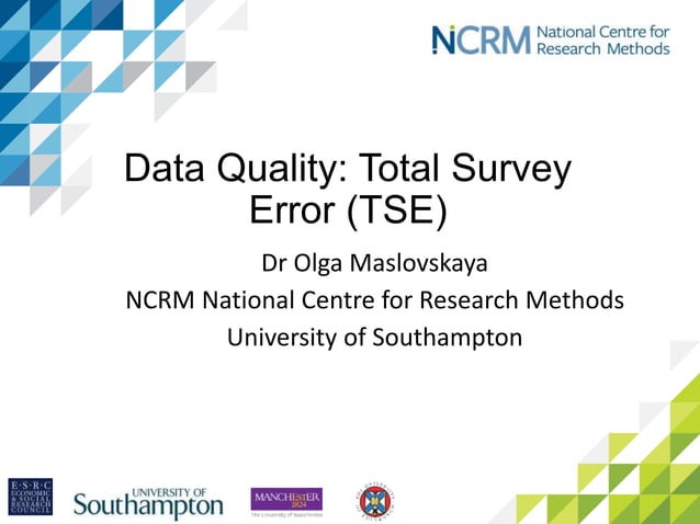 Data quality: total survey error | PPTX | Science
