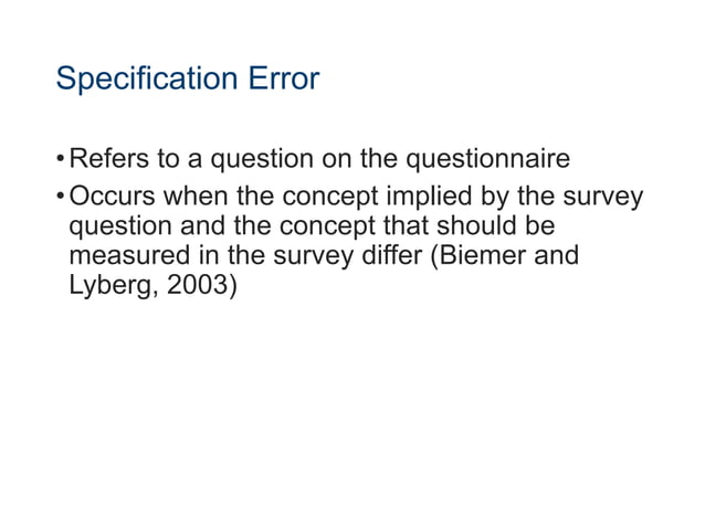 Data quality: total survey error | PPTX | Science