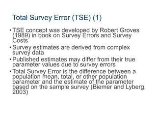 Data quality: total survey error | PPTX | Science