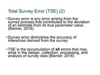 Data quality: total survey error | PPTX | Science