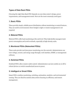 oltz Data Rack PDU: Your Guide to Stable Power in Modern Data Centers | PDF