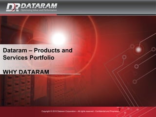 Dataram Presentation | PPT | Data Storage and Warehousing | Computing