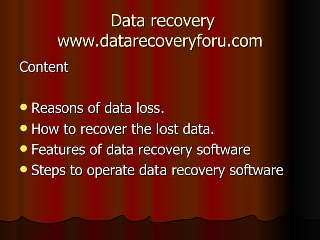 Data recovery | PPT