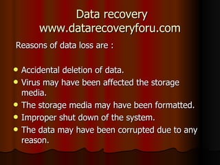 Data recovery | PPT