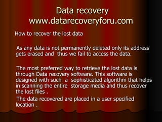 Data recovery | PPT