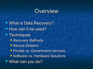 Data recovery | PPT