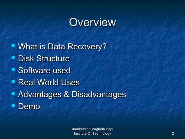 Data recovery | PPT