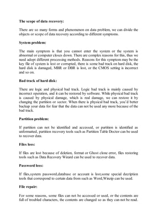 Data recovery report | DOCX