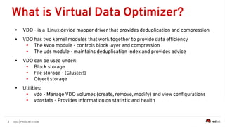 Data Reduction for Gluster with VDO | PDF