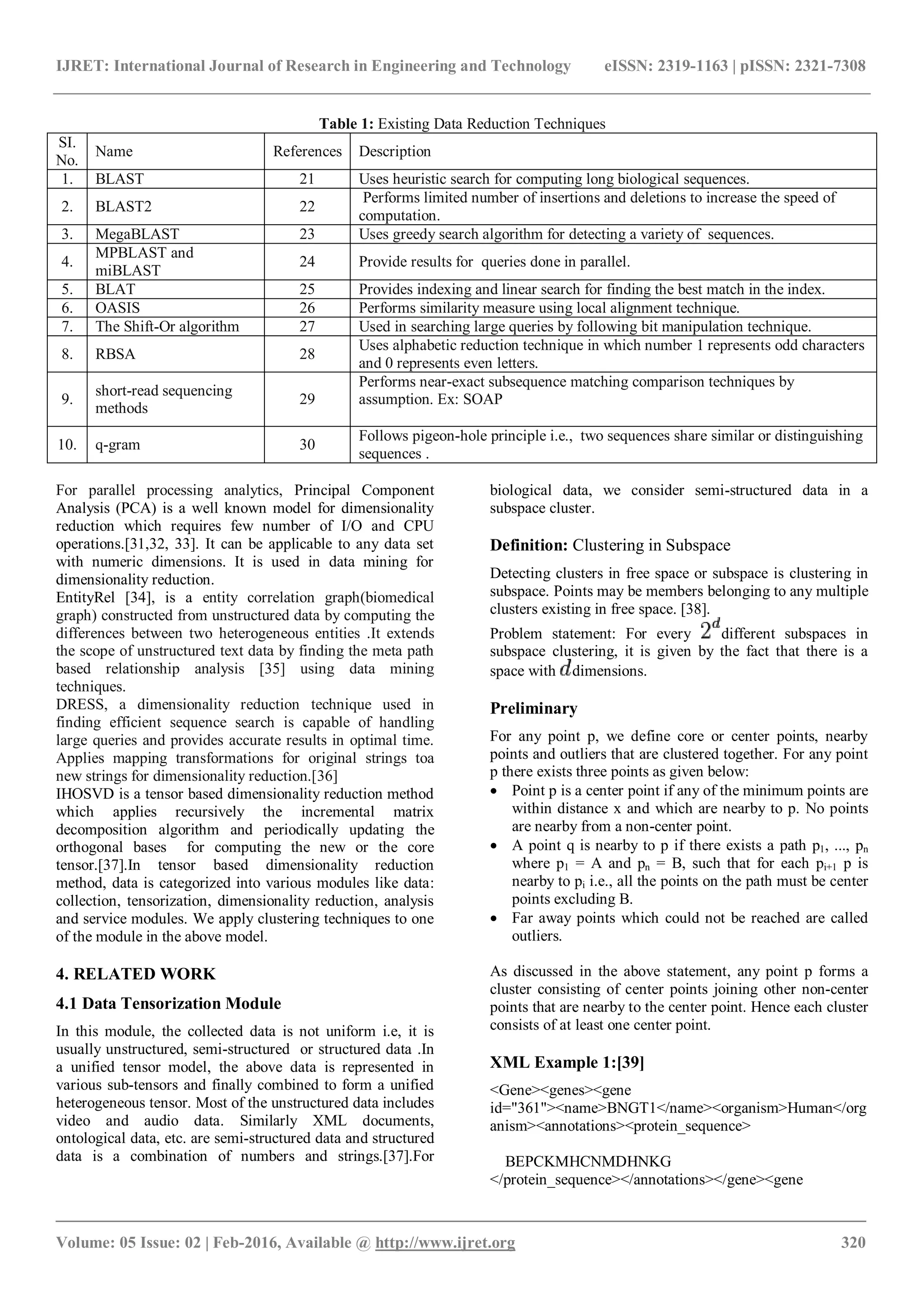 Data reduction techniques for high dimensional biological data | PDF