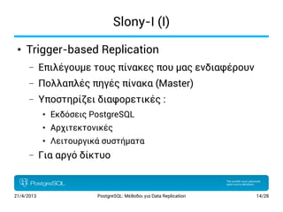 PostgreSQL: Mέθοδοι για Data Replication | PDF