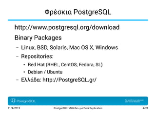 PostgreSQL: Mέθοδοι για Data Replication | PDF