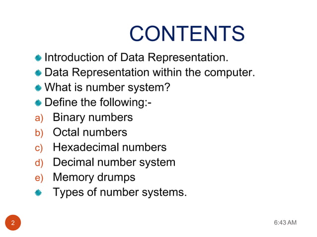 Data representation | PPTX | Computing | Technology & Computing