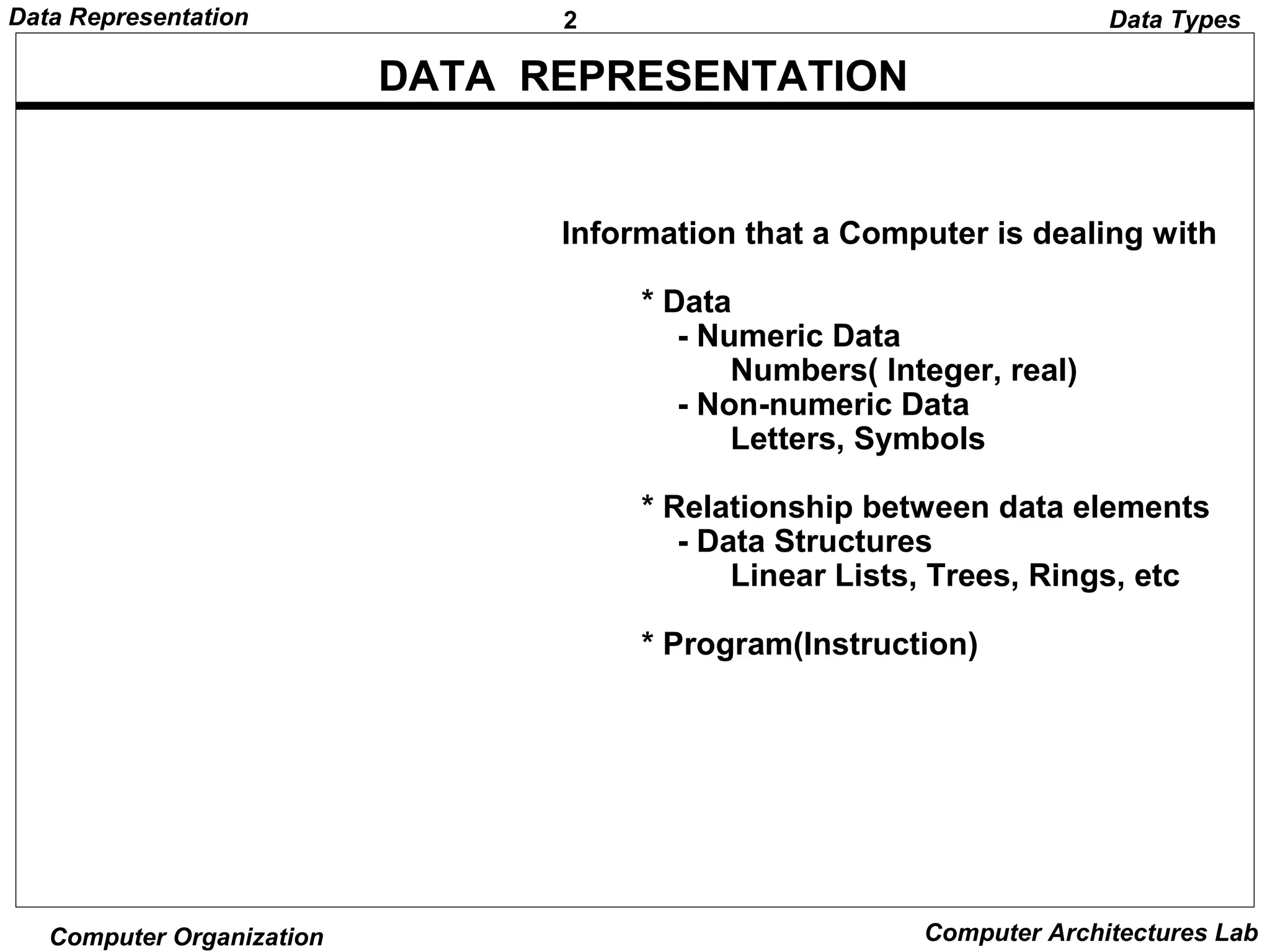Data representation moris mano ch 03 | PPT