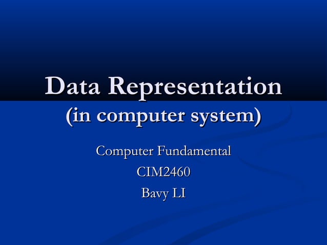 Data representation UNIT-1 | PPT