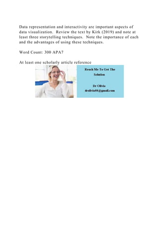 Data representation and interactivity are important aspects of data .docx