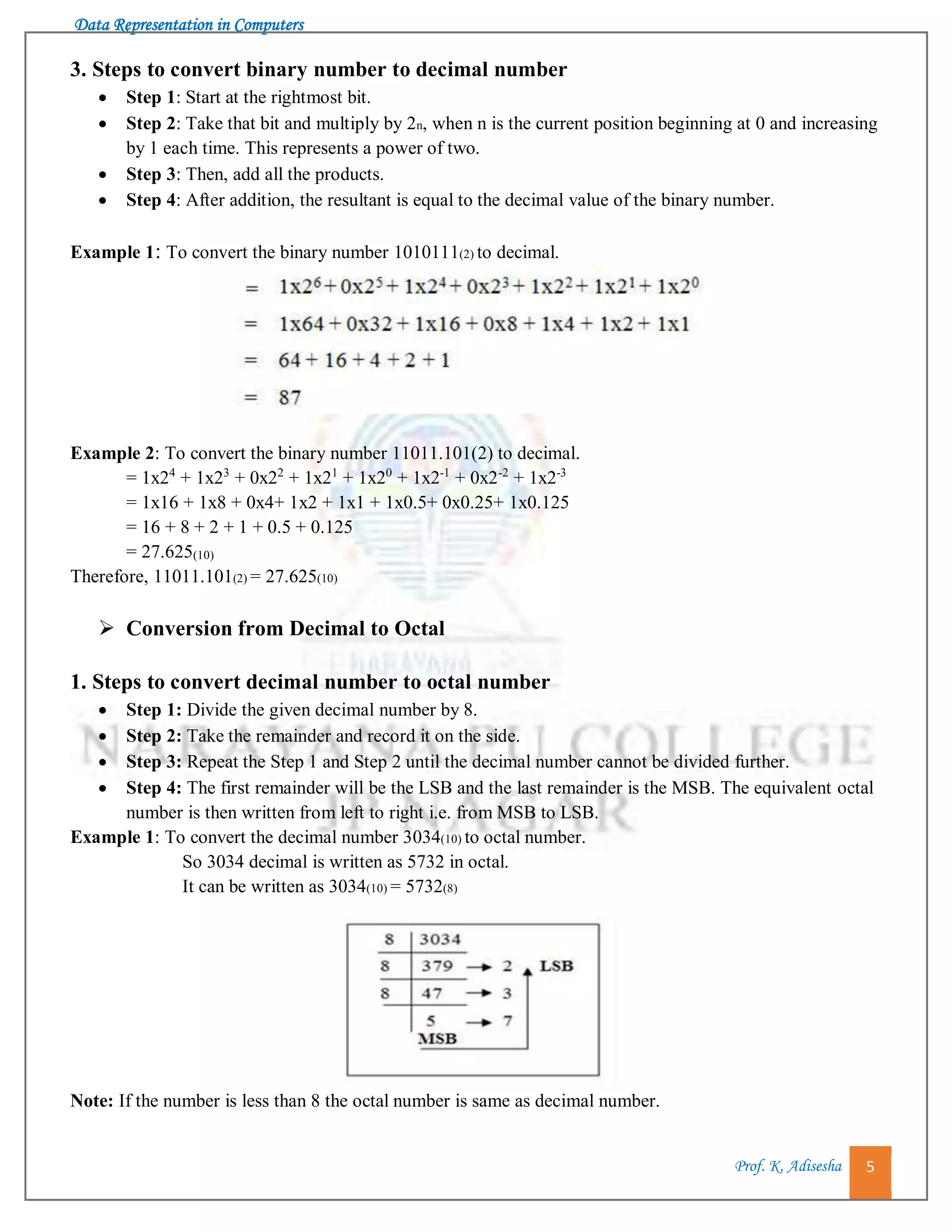 Data representation in computers | PDF | Computing | Technology & Computing