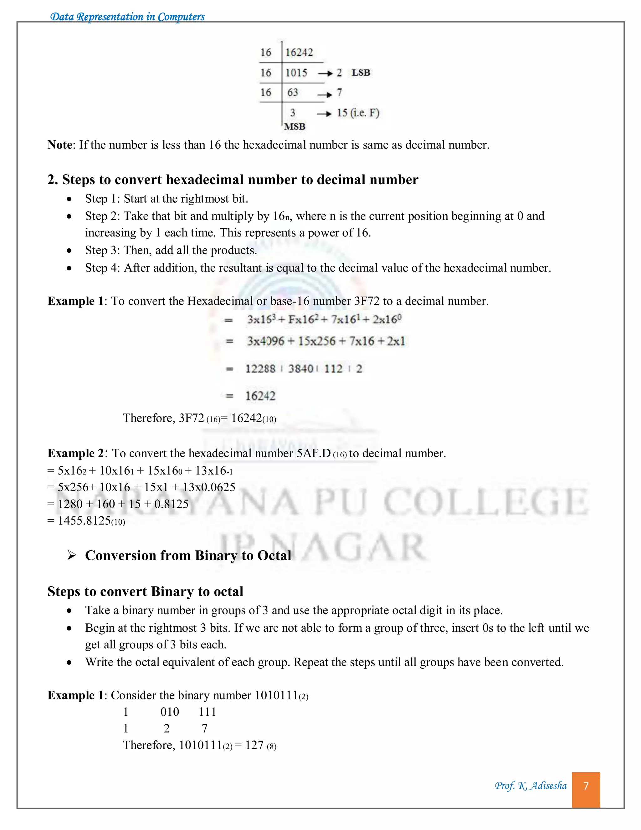 Data representation in computers | PDF | Computing | Technology & Computing