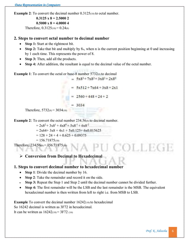 Data representation in computers | PDF | Computing | Technology & Computing