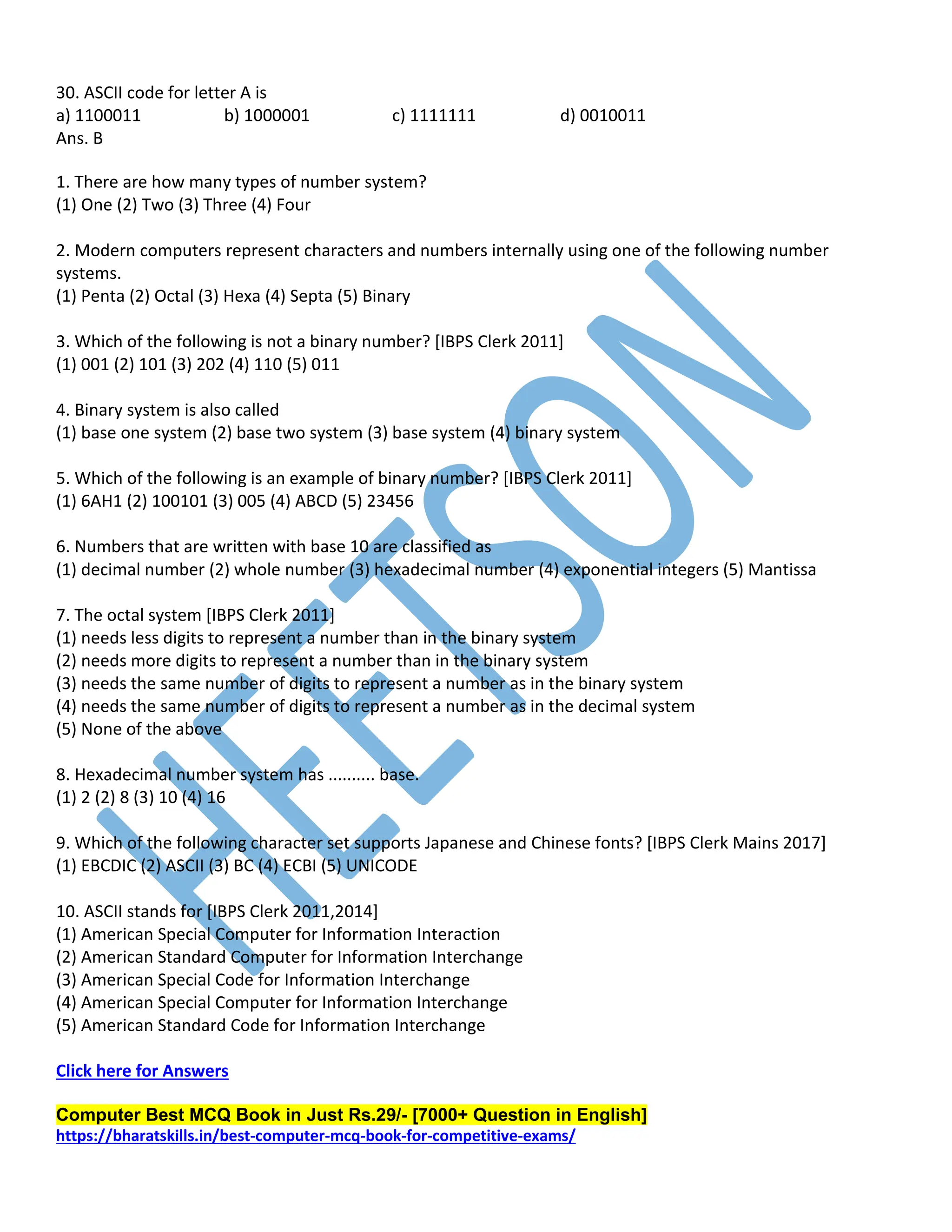 Data Representation MCQ Questions and Answers | PDF