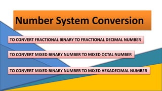 DATA REPRESENTATION-NUMBER SYSTEM | PPTX | Computing | Technology & Computing