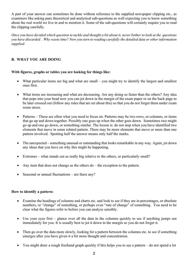 Some Advice for Tackling Data Response Questions | PDF