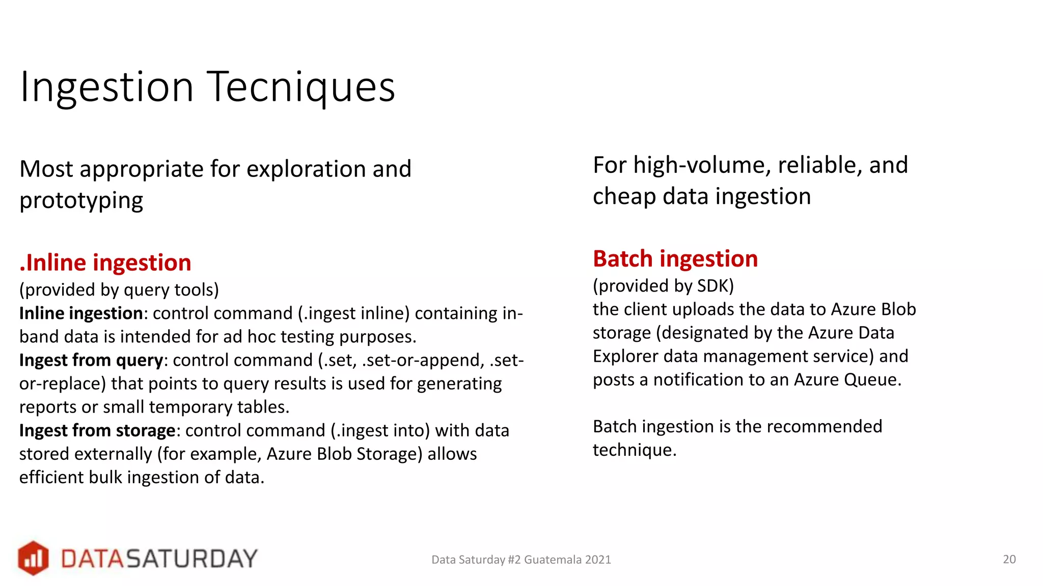 Time series Analytics - a deep dive into ADX Azure Data Explorer @Data Saturdays Guatemala | PPTX